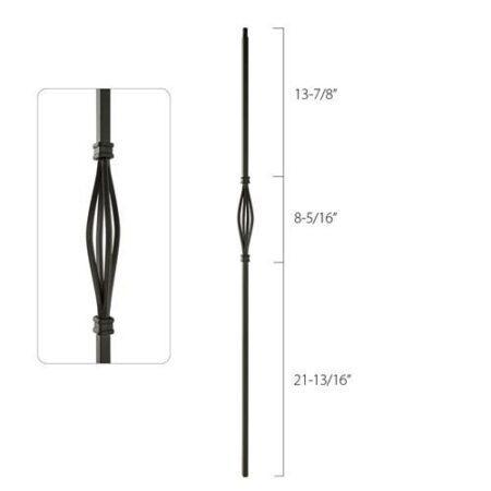 Steel Tube Spindles - 1/2 in. square Series With Dowel Top - Single ...