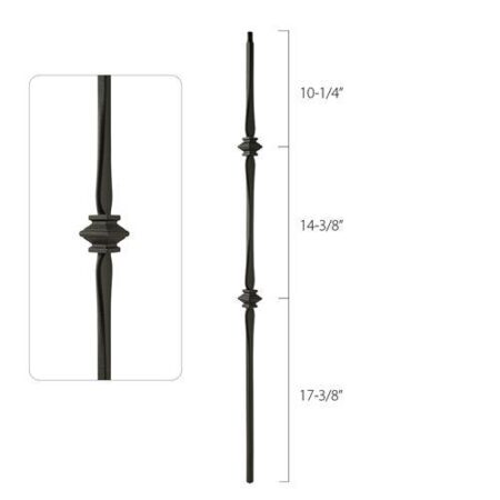 Steel Tube Spindles - 1/2 in. Square Series With Dowel Top - Double ...